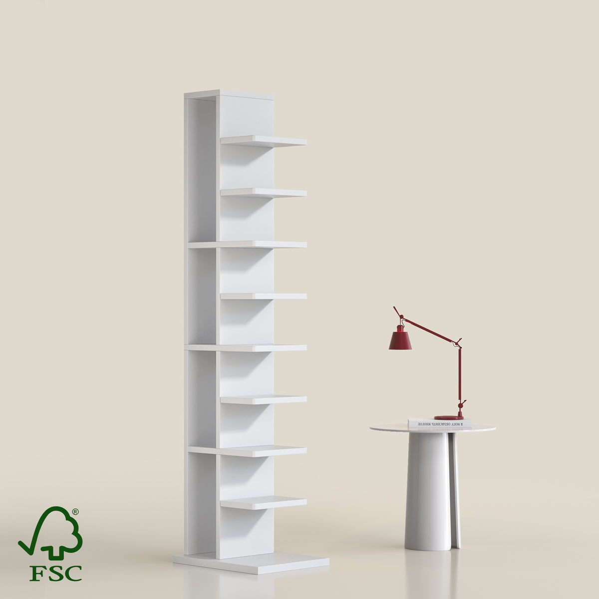 YOWOS Mirage Vertical Invisible Storage Rack Wood White 9 Tiers – Yowos